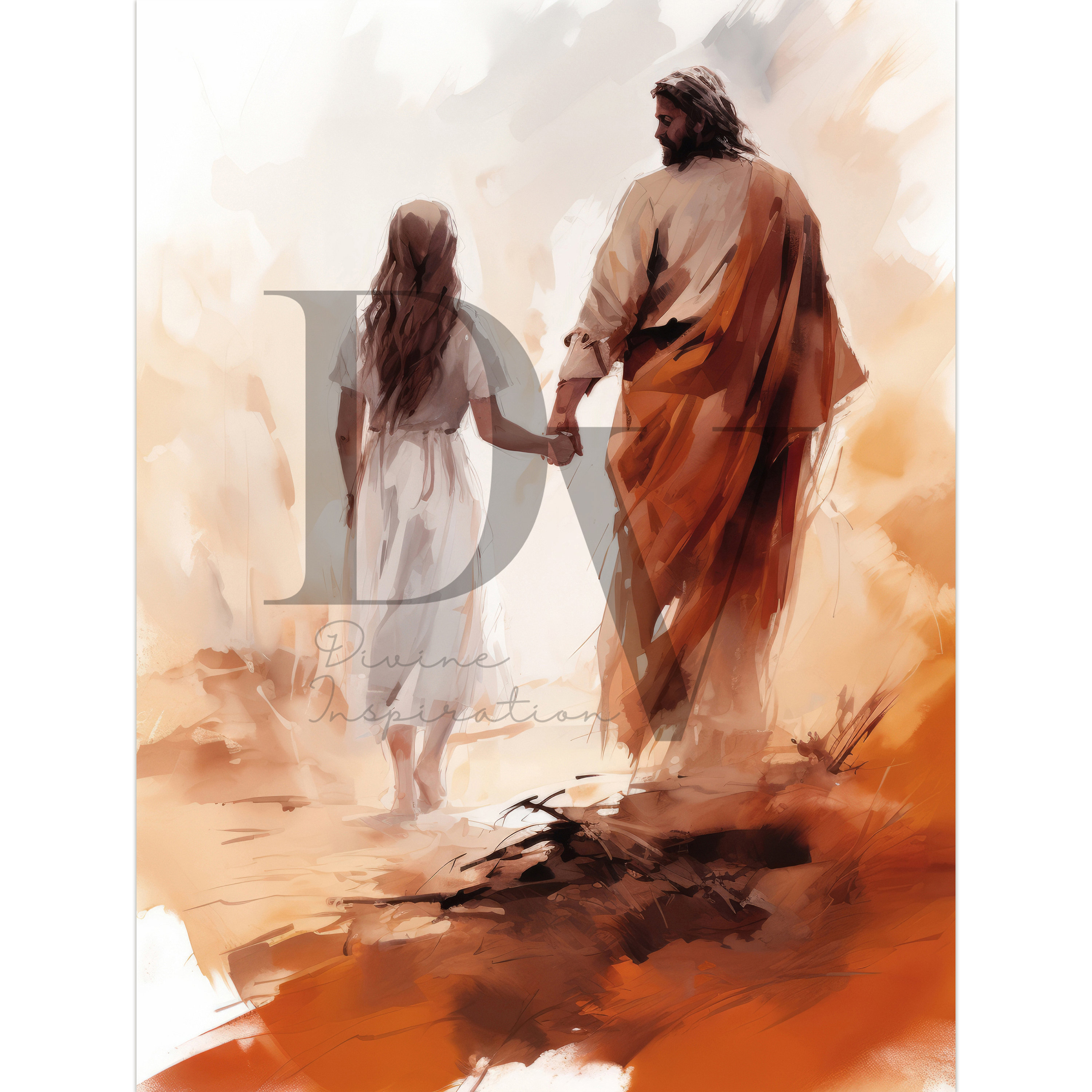 Walk With Jesus, Bible Art, Christian Art, Digital Download, Printable ...