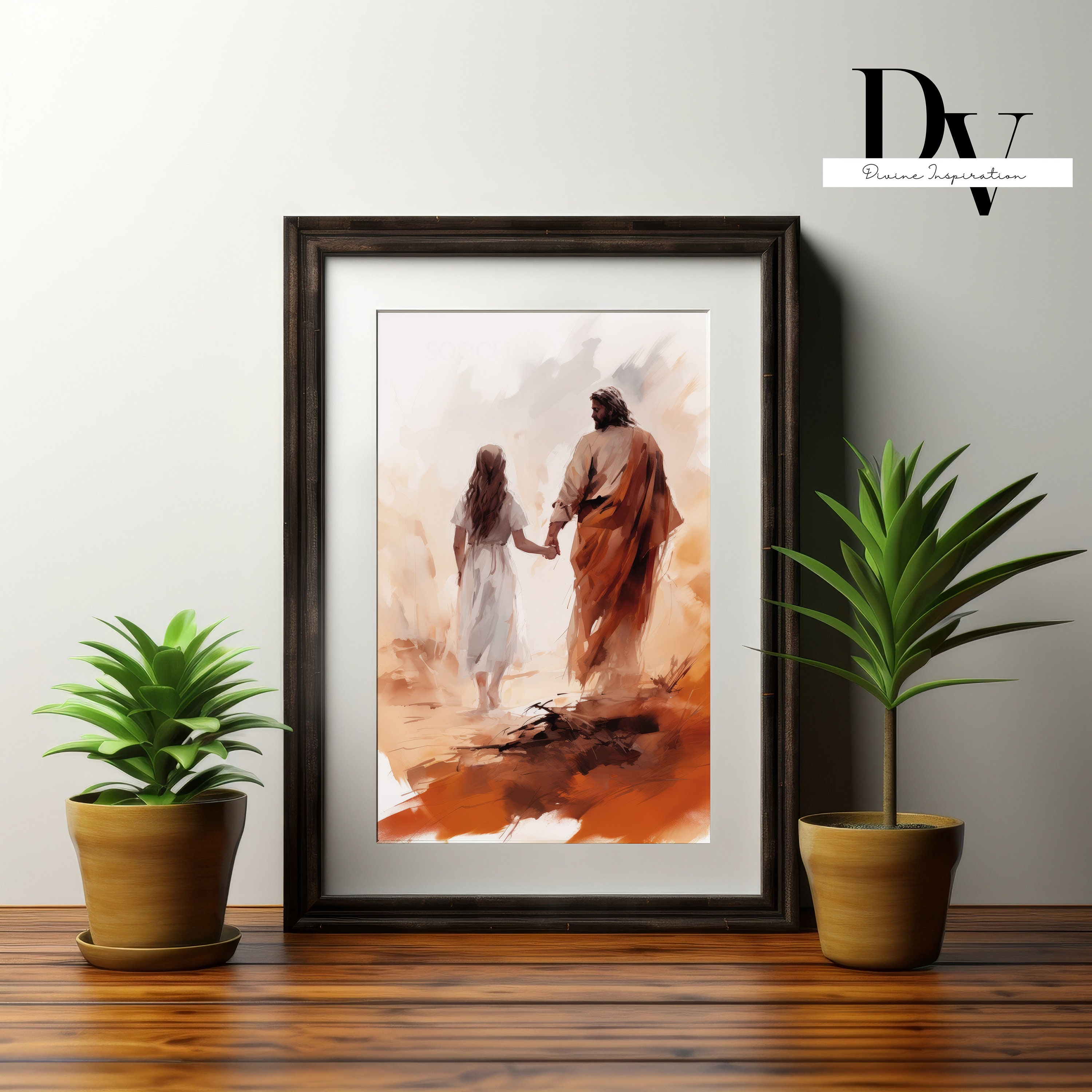 Walk With Jesus, Bible Art, Christian Art, Digital Download, Printable ...