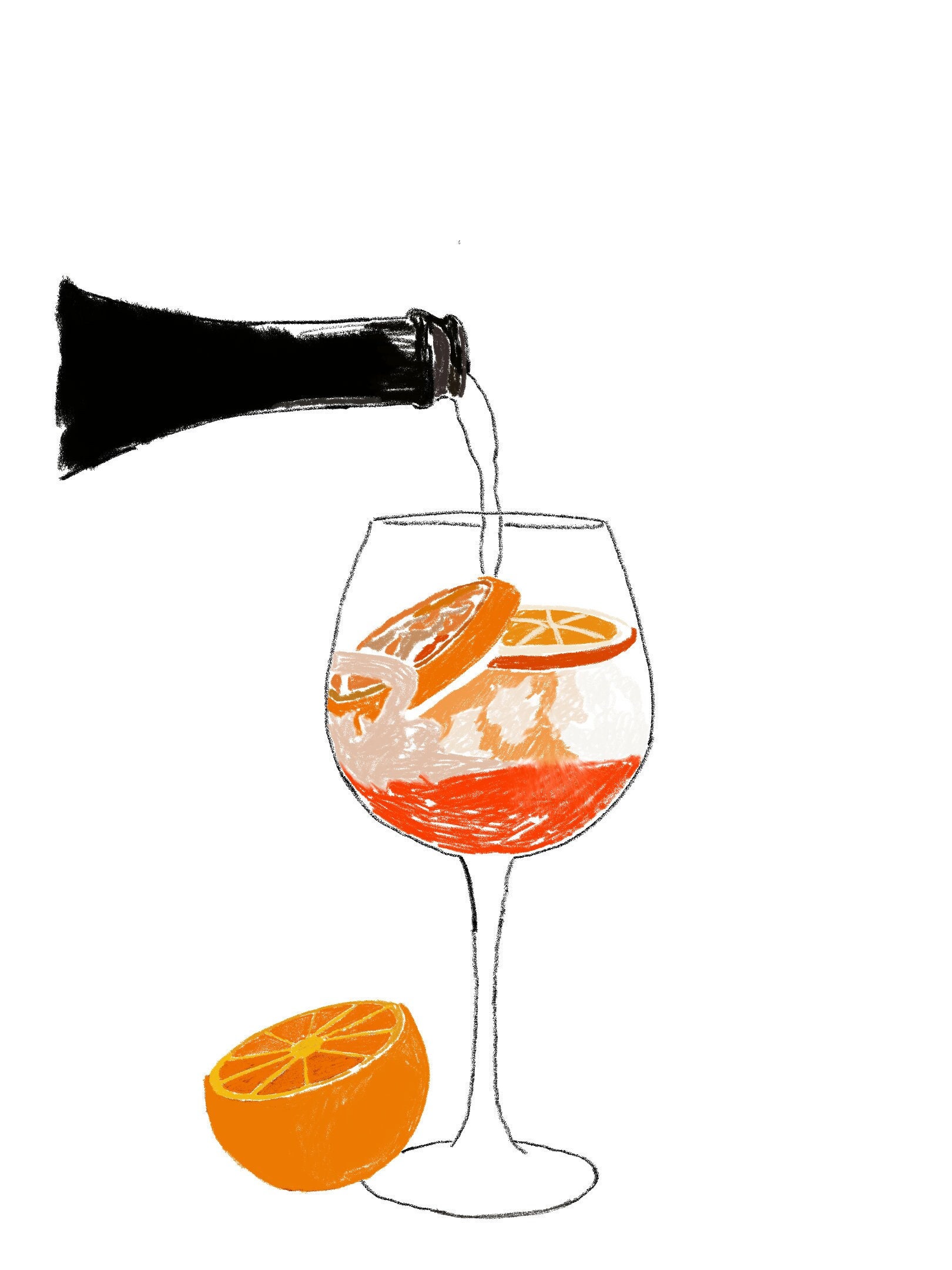 Cocktail Drawing digital Print - Etsy