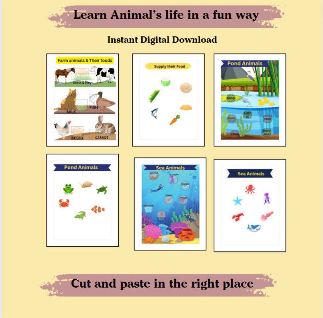 Animal Habitats Matching for Kids Learning, Preschool Activity, Animal ...