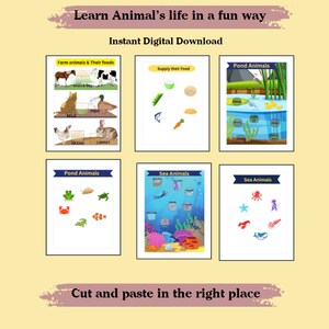Animal Habitats Matching for Kids Learning, Preschool Activity, Animal ...