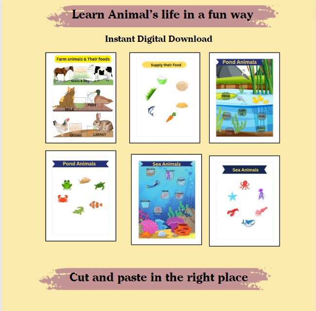 Animal Habitats Matching for Kids Learning, Preschool Activity, Animal ...
