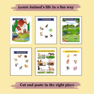 Animal Habitats Matching for Kids Learning, Preschool Activity, Animal ...