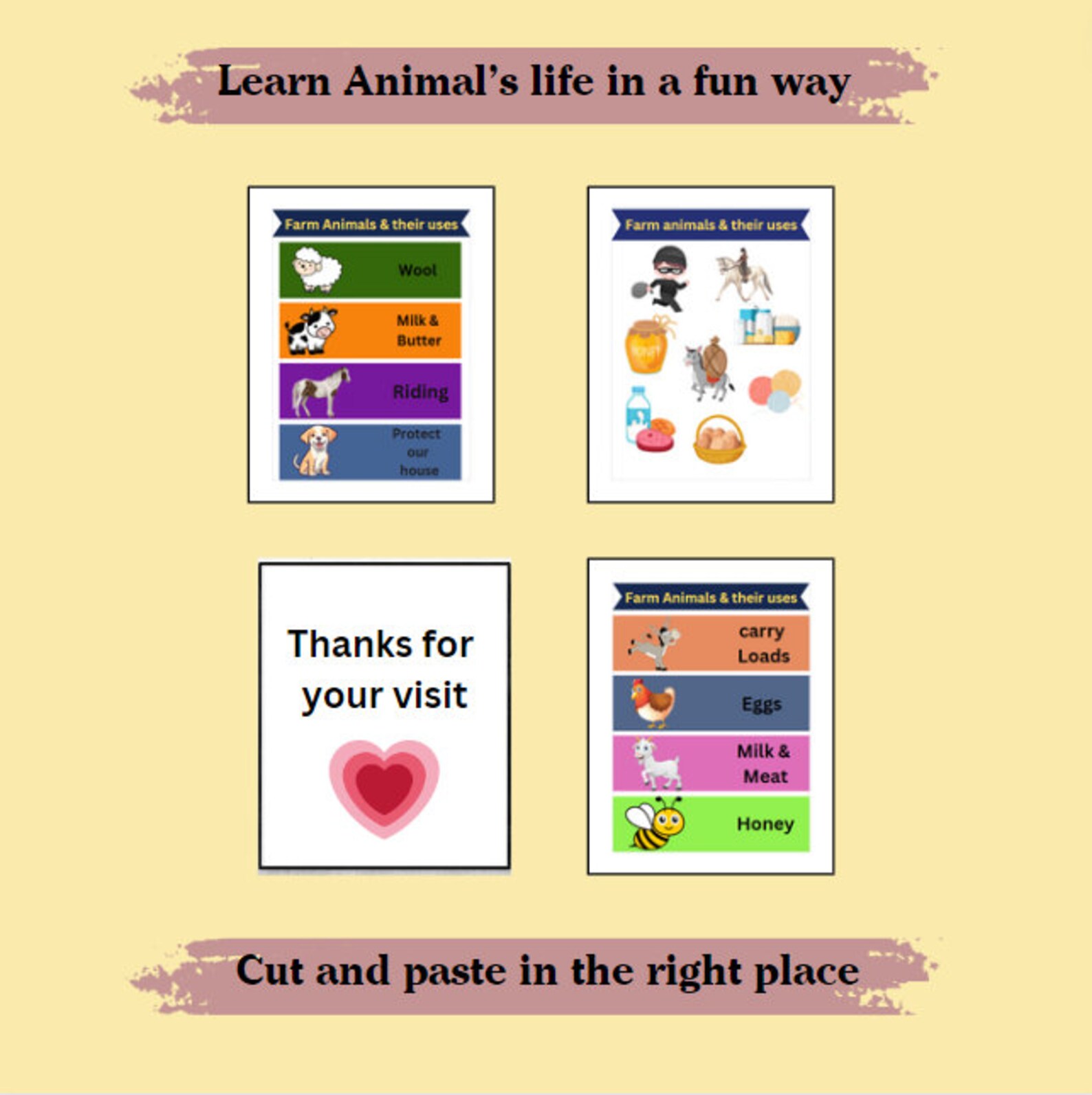 Animal Habitats Matching for Kids Learning, Preschool Activity, Animal ...