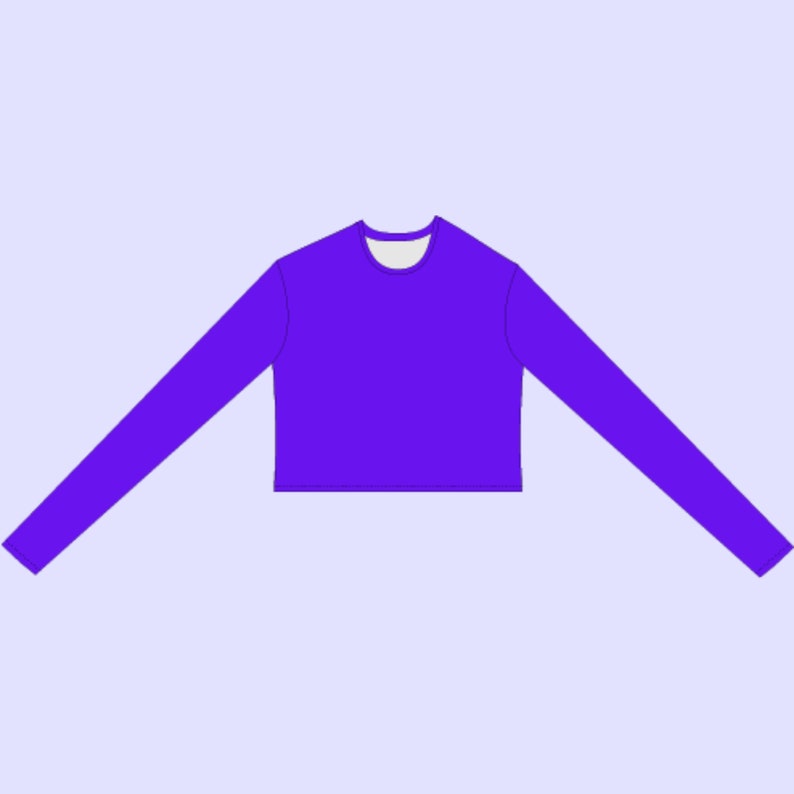 Fitted Crop Top Sewing Pattern | Long Sleeve Top Pattern | Women's Top ...