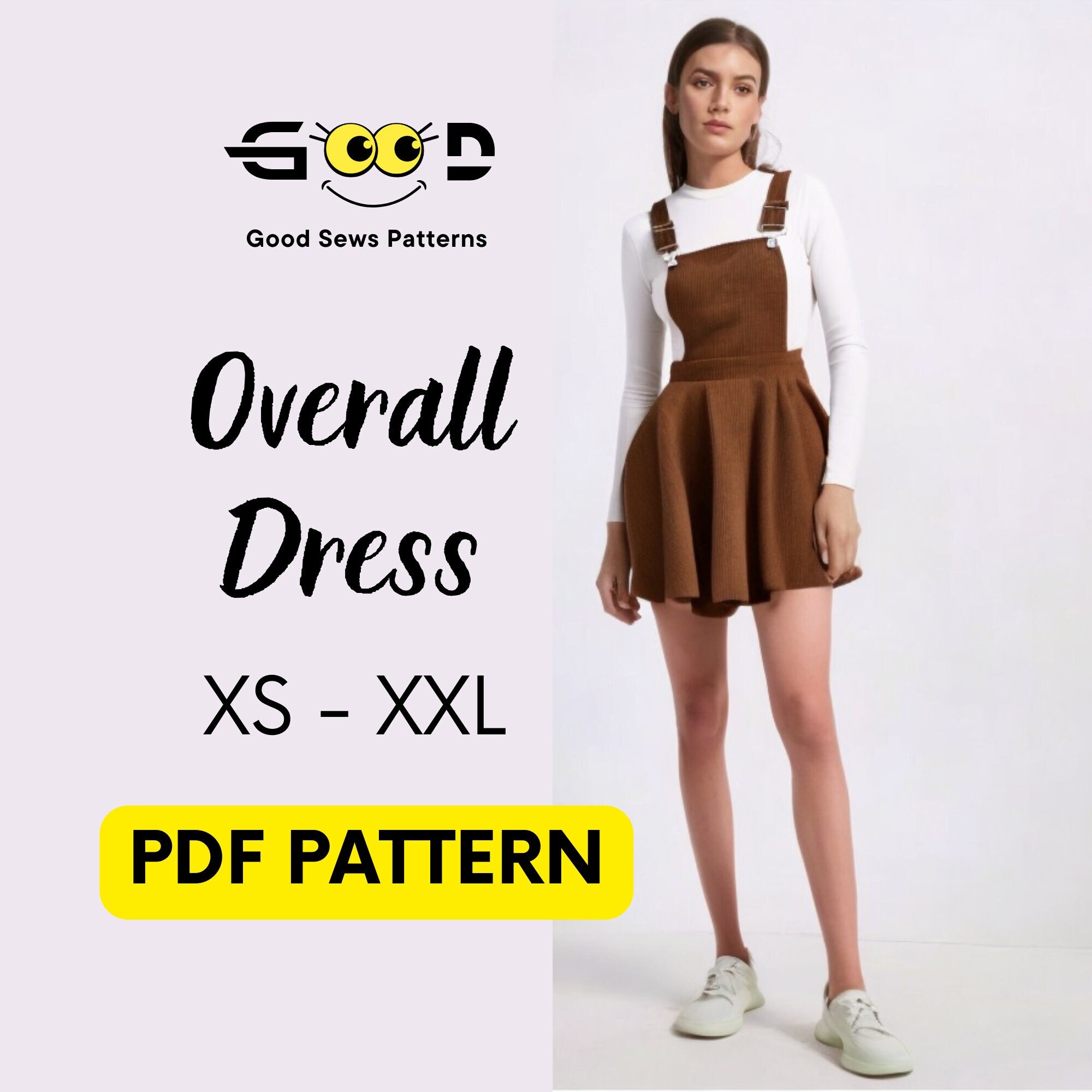 Super Cute Overall Dress Sewing Pattern XS-XXL Dress Pattern Easy-to ...