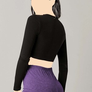 Fitted Crop Top Sewing Pattern | Long Sleeve, Sizes S-XL (PDF Pattern ...