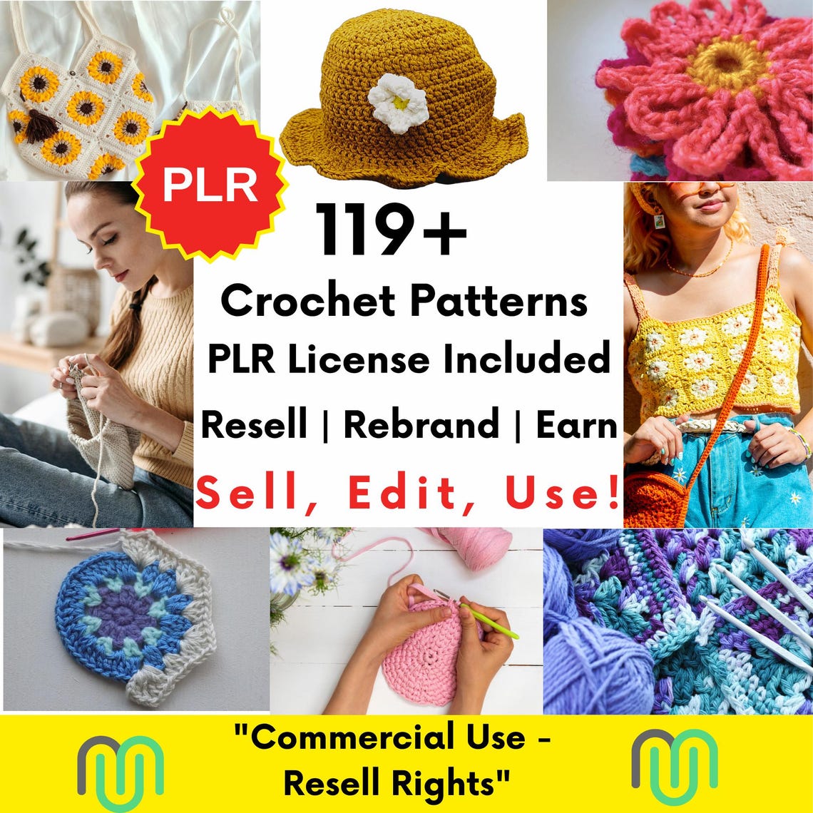 119 Crochet Patterns Bundle – PLR License – Resell Digital Product ...