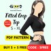 Fitted Crop Top Sewing Pattern | Long Sleeve Top Pattern | Women's Top ...