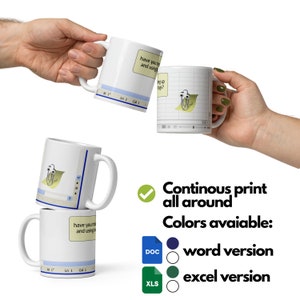 Custom Message Clippy Meme Office Ceramic Cup, Spreadsheeet, Word, Work ...