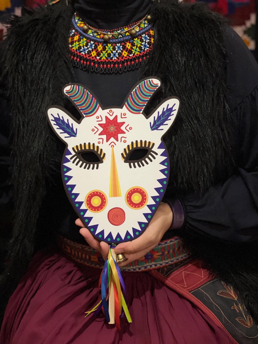White Goat Mask. Printed Design - Etsy