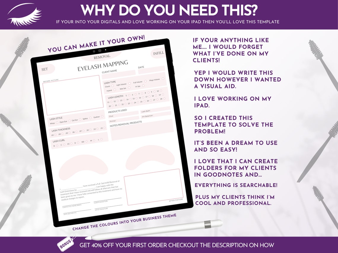 Eyelash Mapping, Lash Tech, Digital Template, Eyelash Artist, Eyelash ...