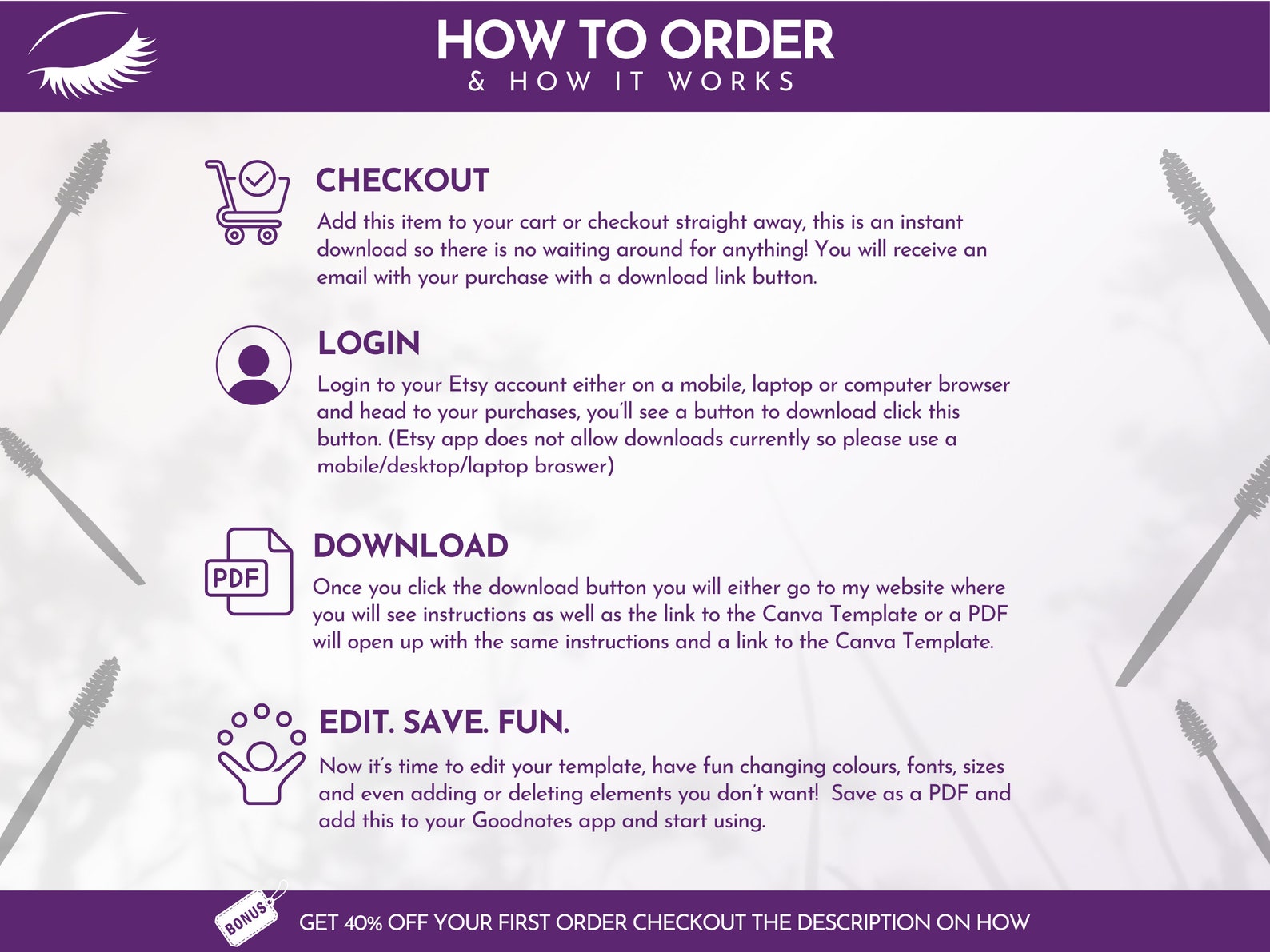 Eyelash Mapping, Lash Tech, Digital Template, Eyelash Artist, Eyelash ...