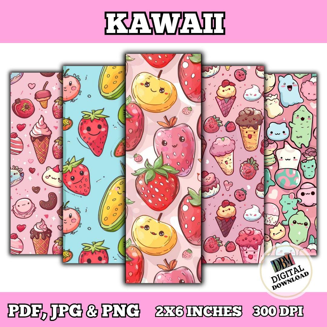 50 KAWAII Printable Bookmarks/ Digital Bookmark/design Bookmarks/kawaii ...