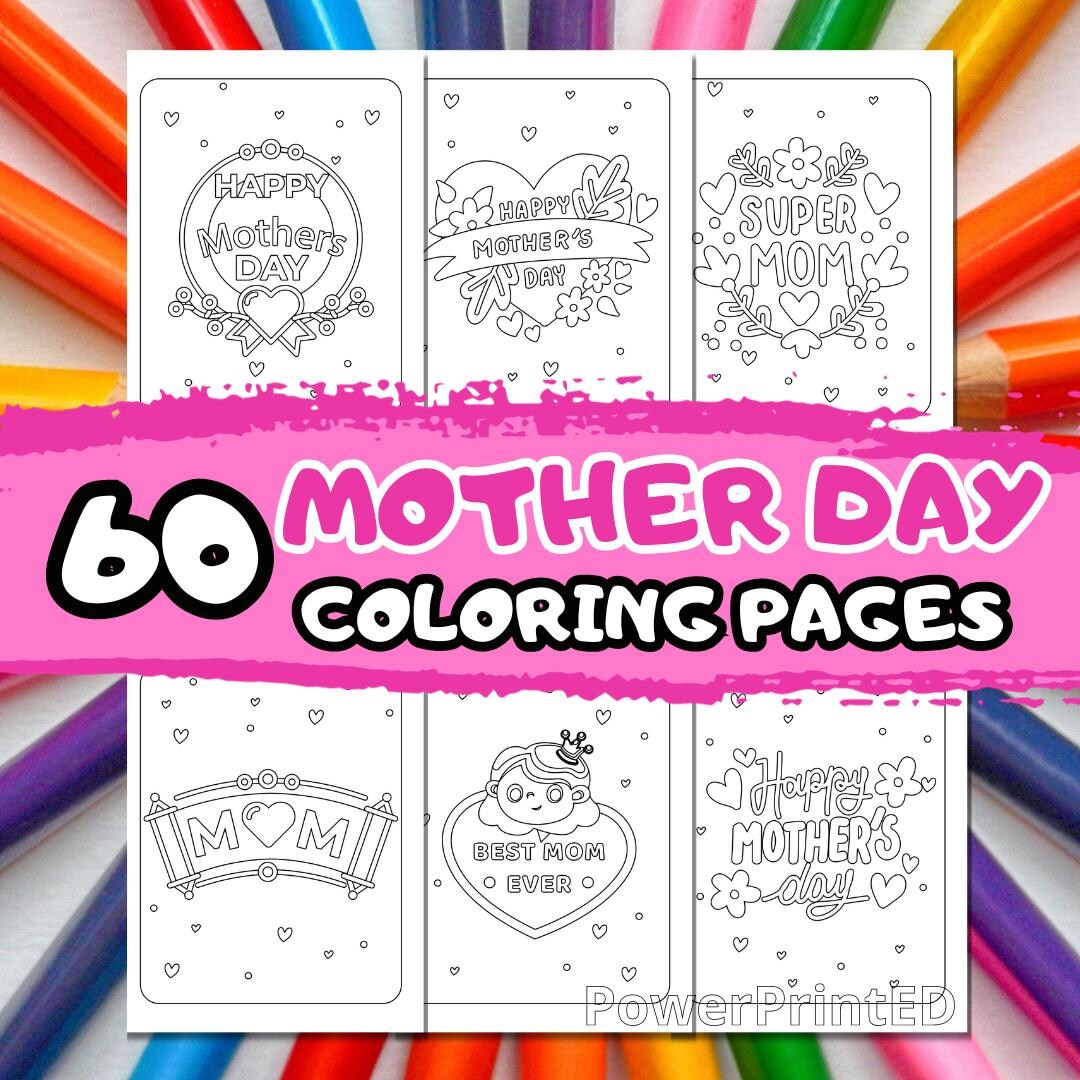 60 Mother’s Day Coloring Pages/ Mom and Kids Coloring/ Best Mom ...