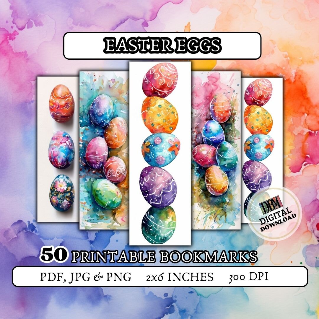 50 EASTERN EGG Printable Bookmarks/ Eastern Bookmarks/design Bookmarks ...