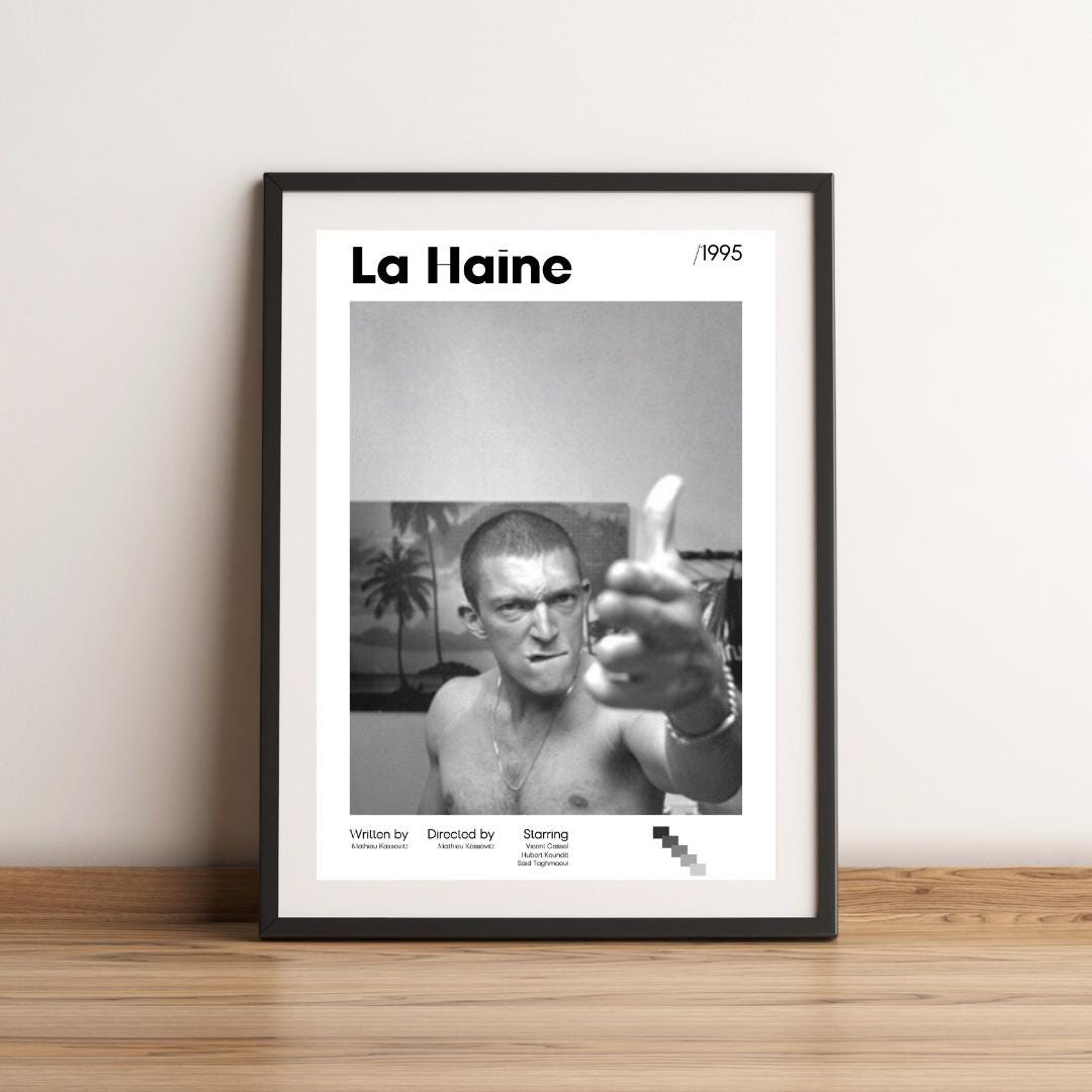 La Haine Movie Poster, La Haine Poster Print, La Haine Wall Decor ...