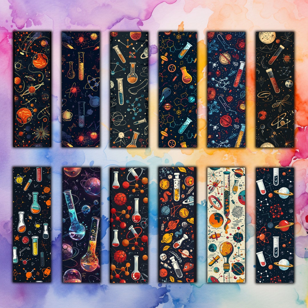 50 SCIENCE Printable Bookmarks/ Digital Bookmark/design Bookmarks ...
