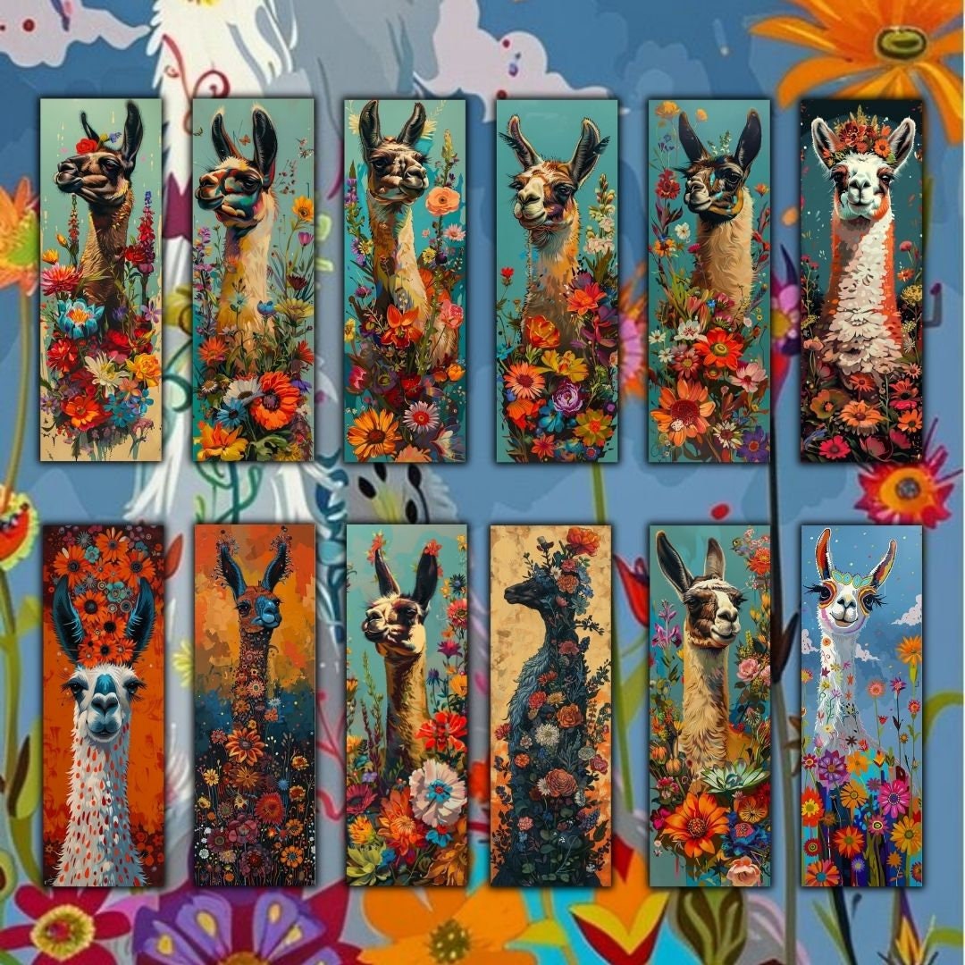 50 ALPACA Printable Bookmarks/digital Bookmark/design Bookmarks/instant ...
