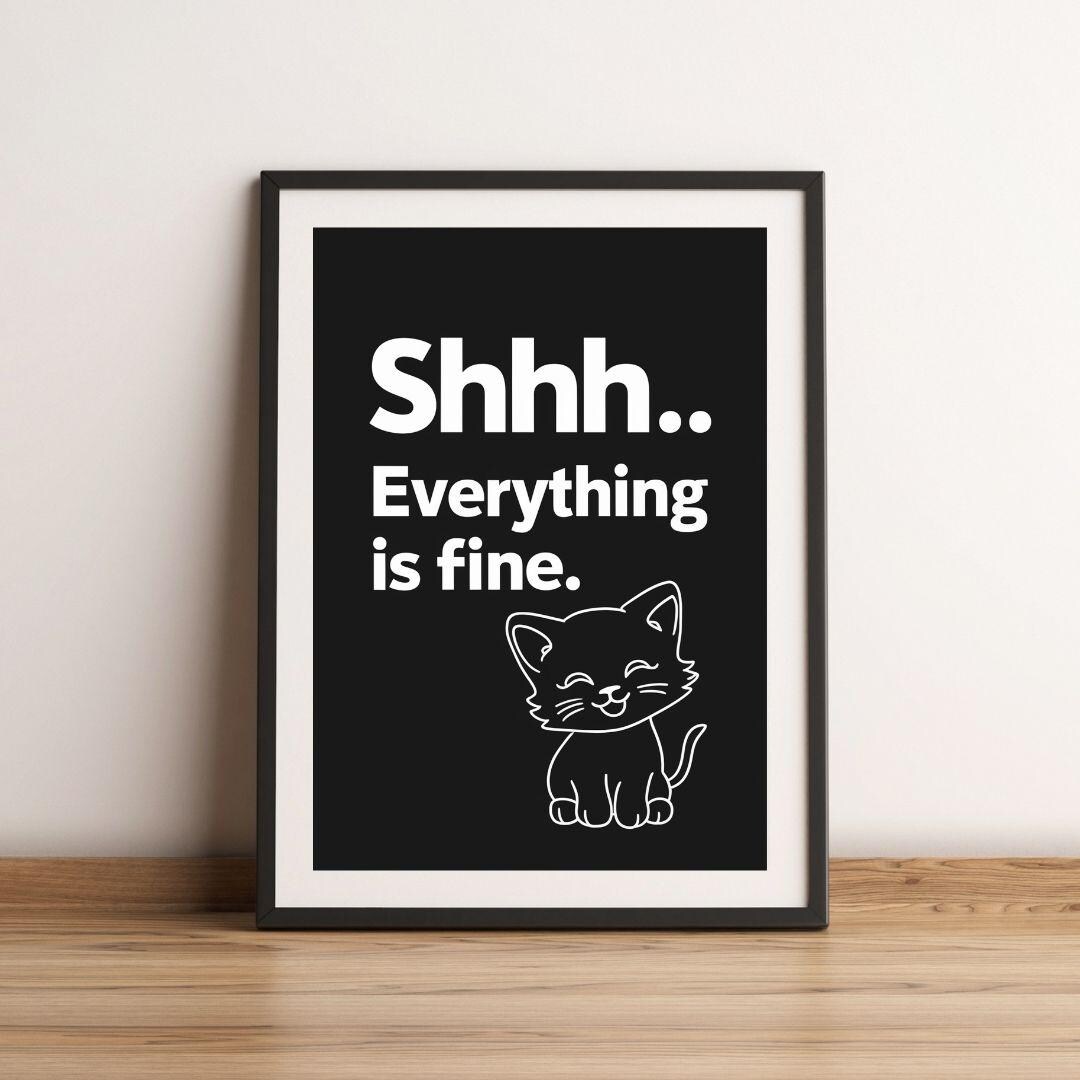 It's Fine Poster / Motivational Quote Wall Art / Self Love Printable ...