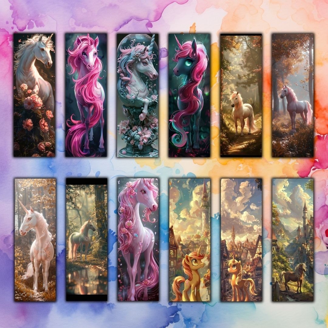 50 LITTLE PONY PASTEL Printable Bookmarks/digital Bookmark/ Watercolor ...