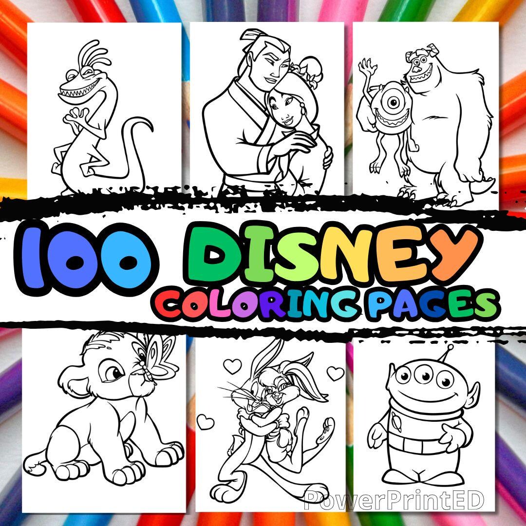 100 CARTOON MIX Coloring Pages /printable Coloring/birthday Coloring ...