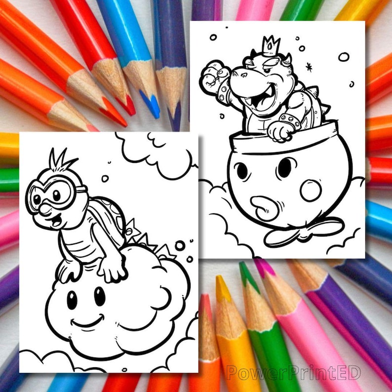 Super Mario Coloring Pages Printable Pdf Kids Coloring Book Cartoon ...