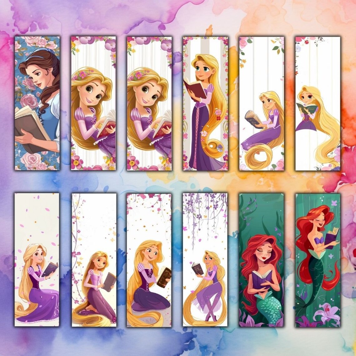 50 CARTOONS Printable Bookmarks/ Digital Bookmark/design Bookmarks ...