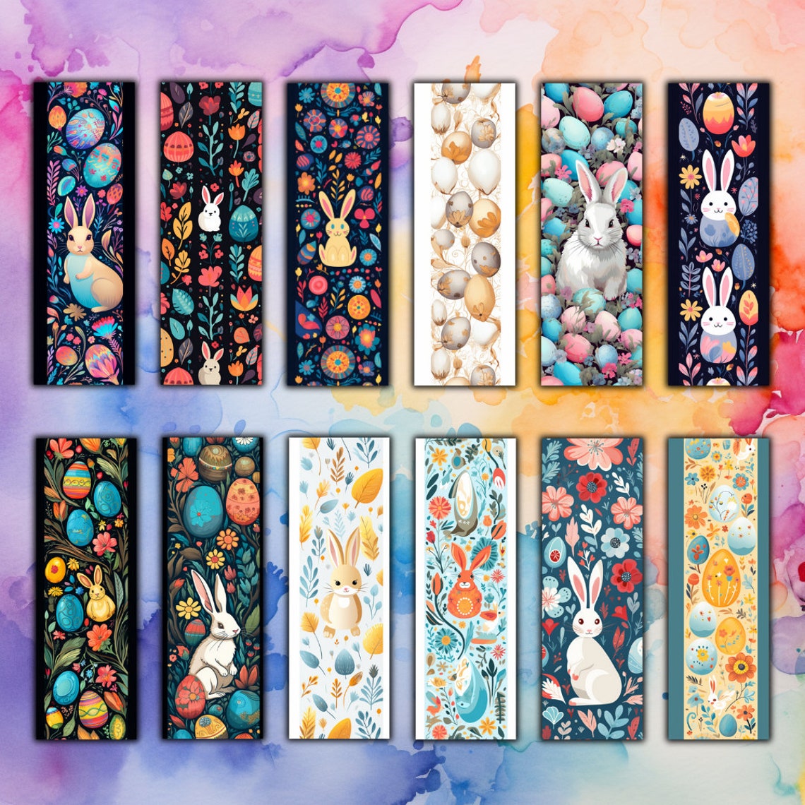 50 EASTER Printable Bookmarks/ Digital Bookmark/ Easter Bookmark/design ...