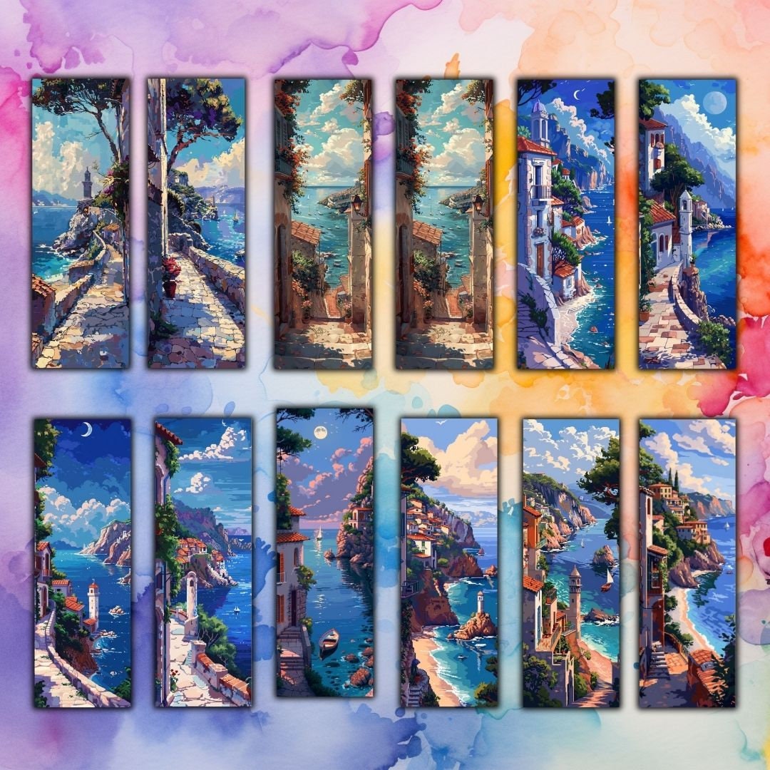 50 AMALFI COAST Printable Bookmarks/digital Bookmark/design Bookmarks ...