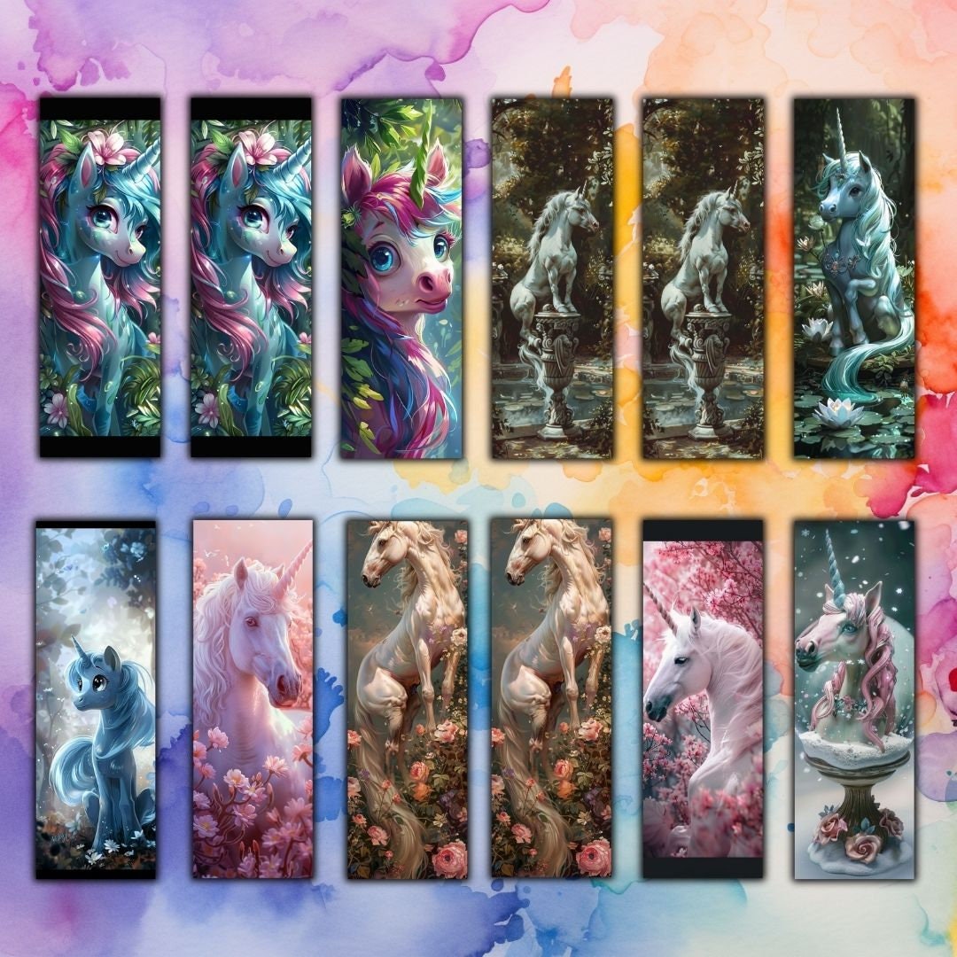 50 LITTLE PONY PASTEL Printable Bookmarks/digital Bookmark/ Watercolor ...