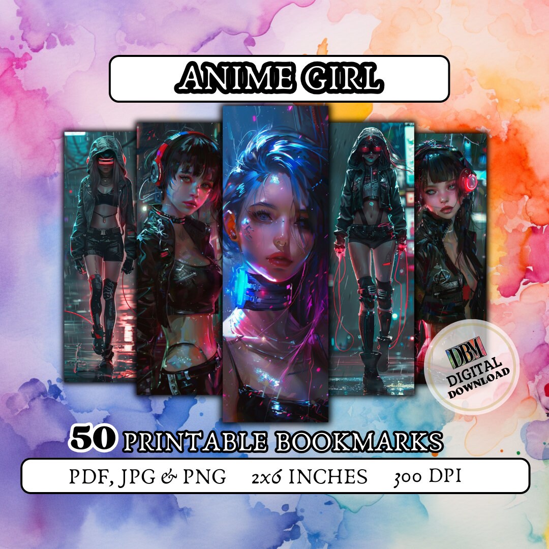 50 ANIME PATTERN Printable Bookmarks/ Anime Bookmark/design Bookmarks ...