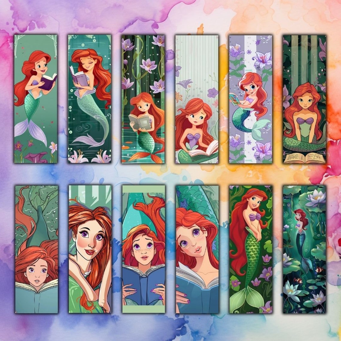 50 CARTOONS Printable Bookmarks/ Digital Bookmark/design Bookmarks ...