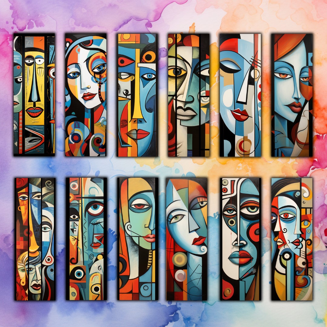 50 CUBISM Printable Bookmarks/ Digital Bookmark/design Bookmarks ...
