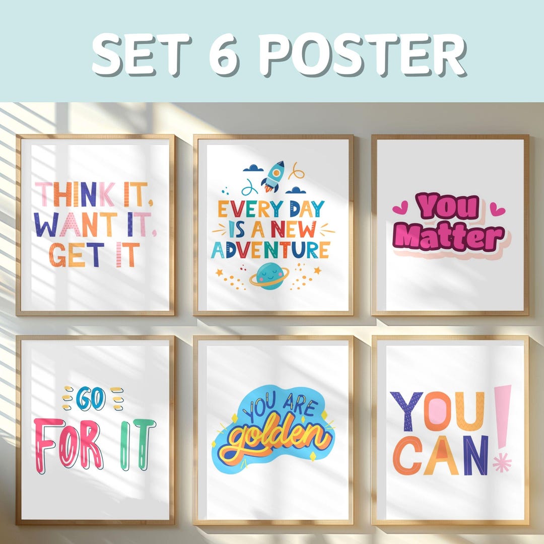 Growth Mindset Positive Posters , Classroom Decor Bundle, Rainbow ...