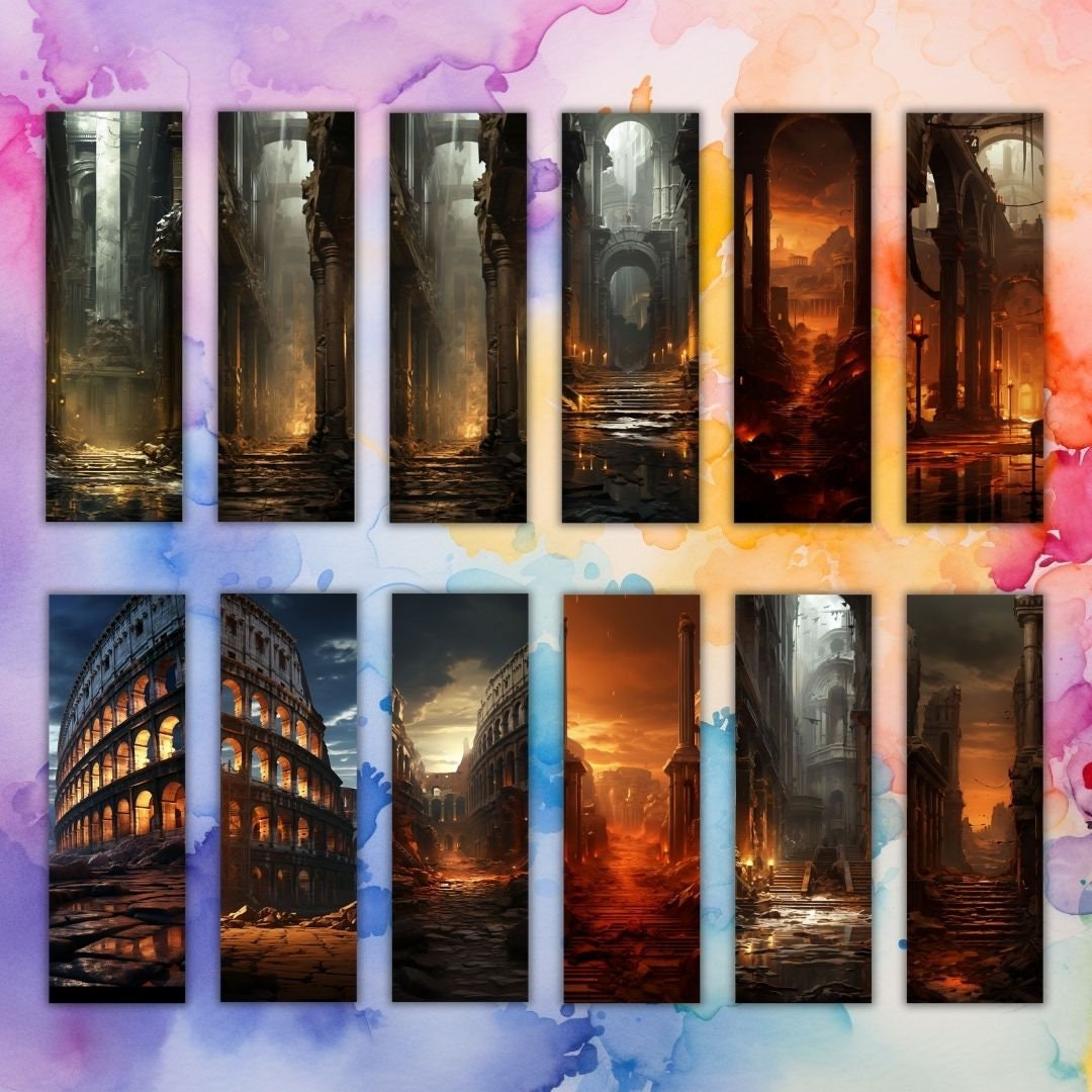 50 ROME COLOSSEUM Printable Bookmarks/ Bookmark for Women/ Watercolor ...
