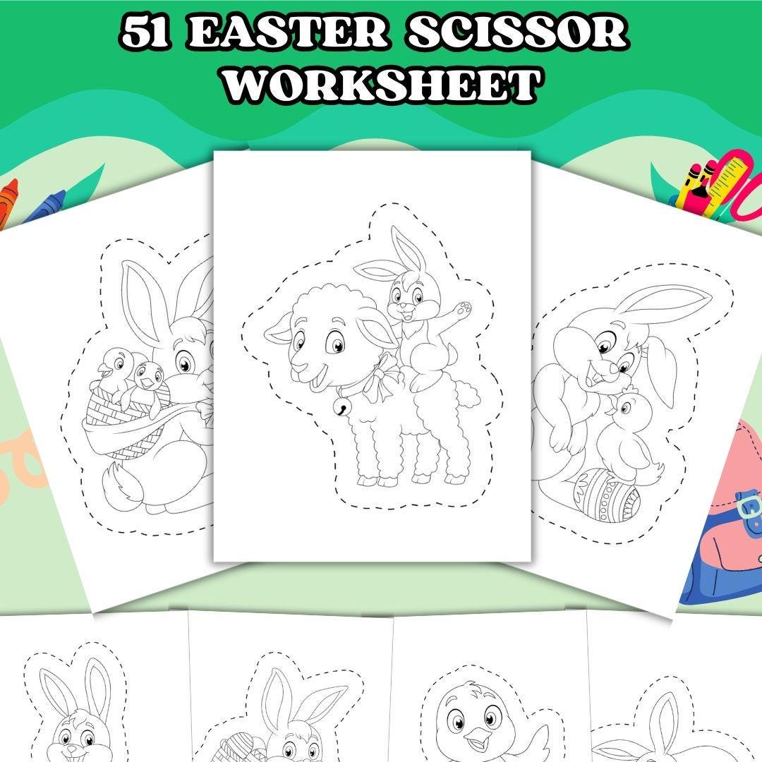 Easter Bunny Cut and Glue Craft Bunny Preschool Page Educational Cut ...