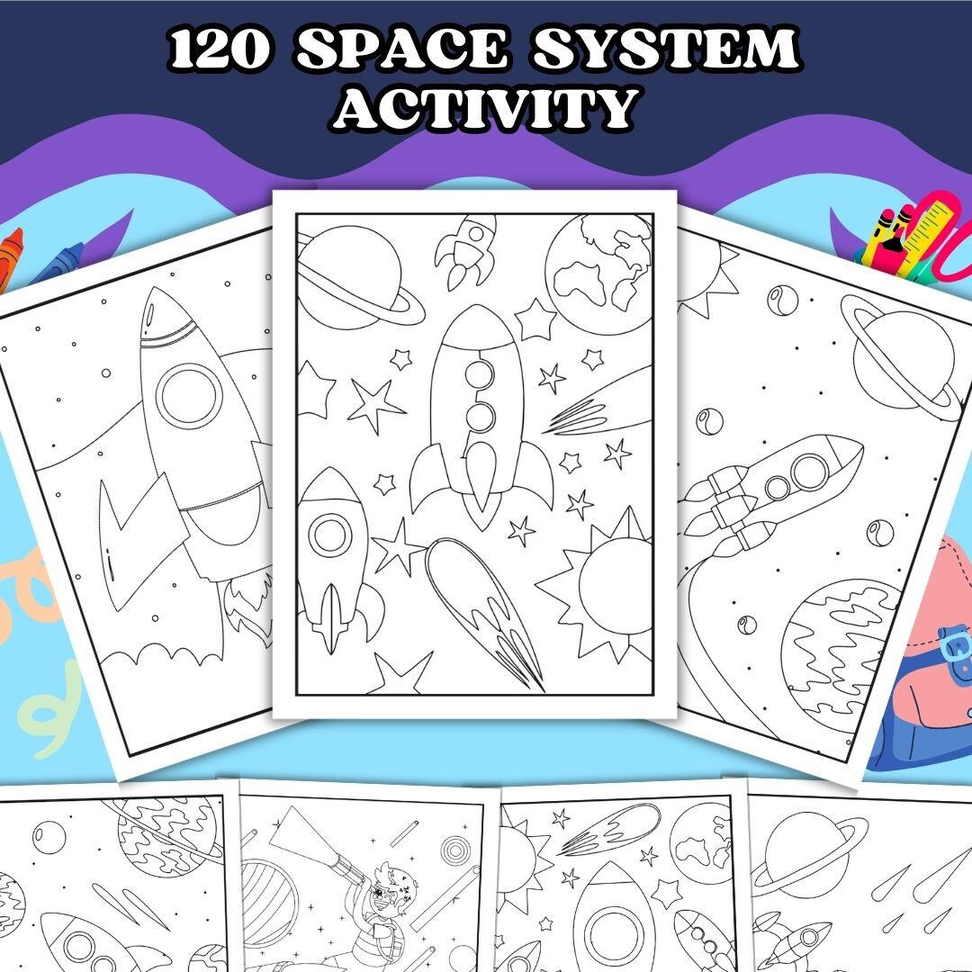 SPACE Coloring Pages Fun Space Activity Planet Activities Birthday ...