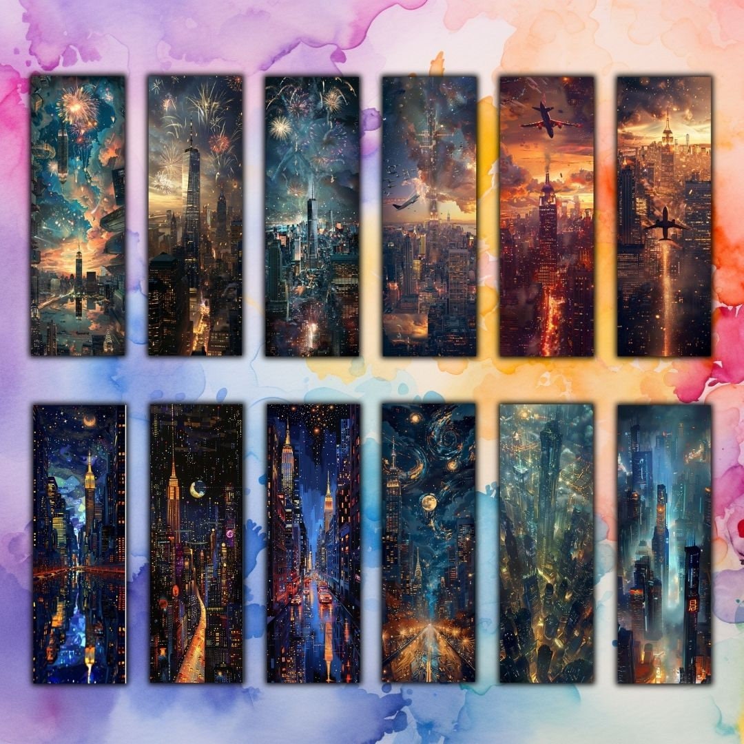 50 NEW YORK BOOKMARKS Printable Bookmarks/ Digital Bookmark/ Design ...