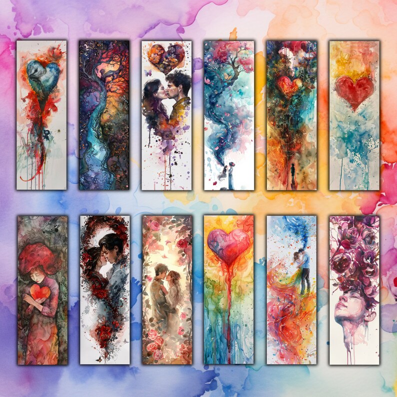 50 LOVE Printable Bookmarks/ Digital Bookmark/ Design Bookmarks//gift ...