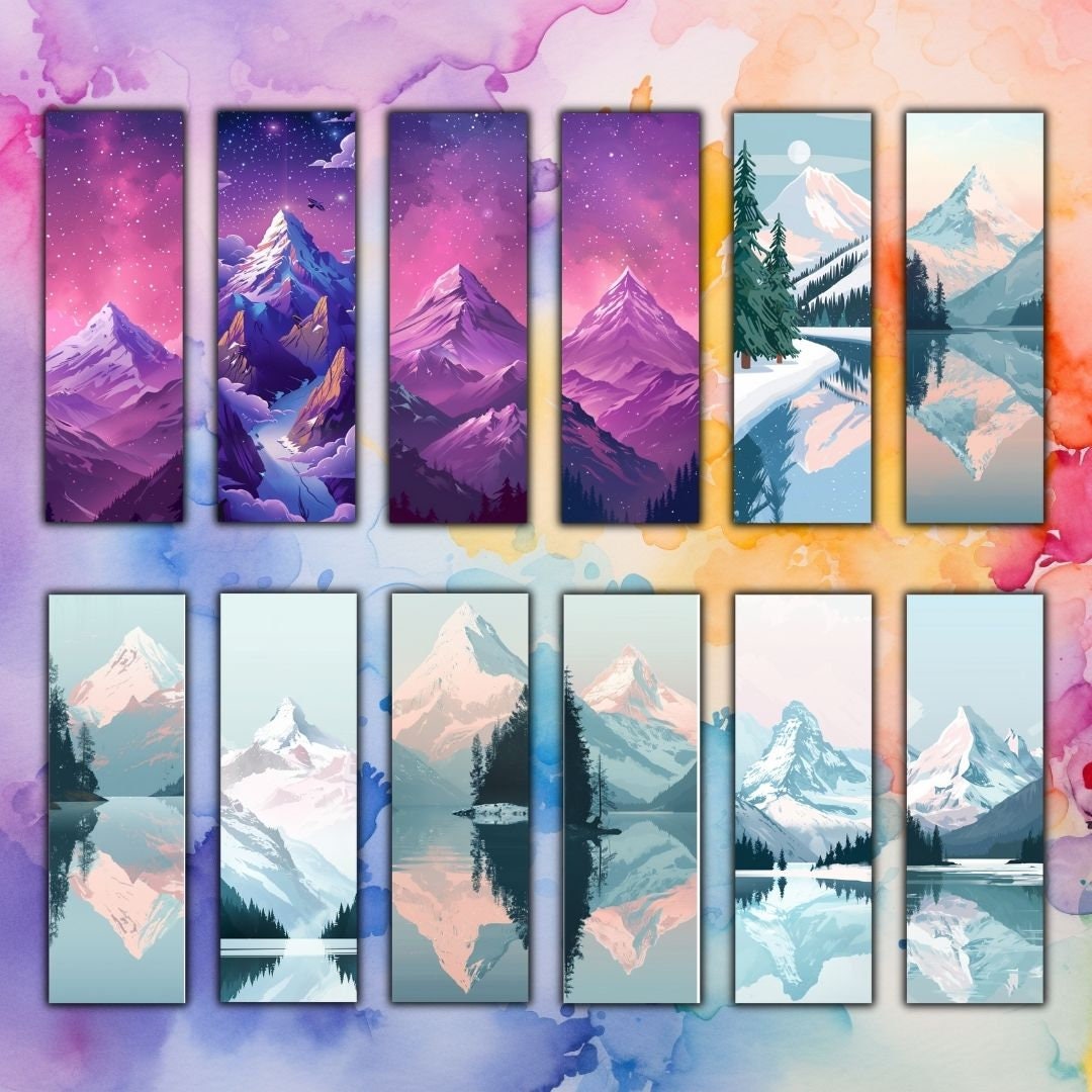 50 SUNSET ON TOP Printable Bookmarks/digital Bookmark/landscape ...