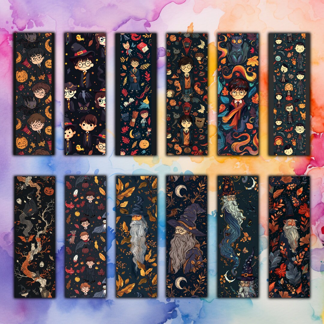 50 WIZARD PATTERN Printable Bookmarks/ Digital Bookmark/wizard ...