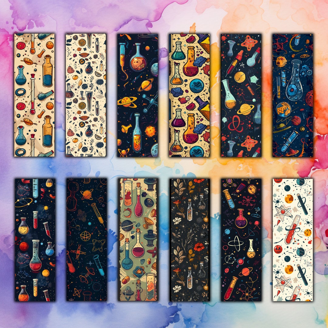 50 SCIENCE Printable Bookmarks/ Digital Bookmark/design Bookmarks ...