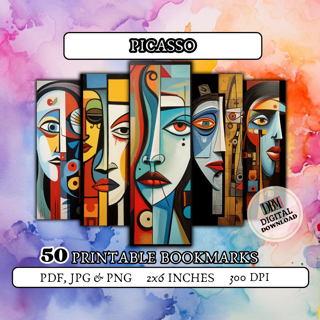 50 CUBISM Printable Bookmarks/ Digital Bookmark/design Bookmarks ...