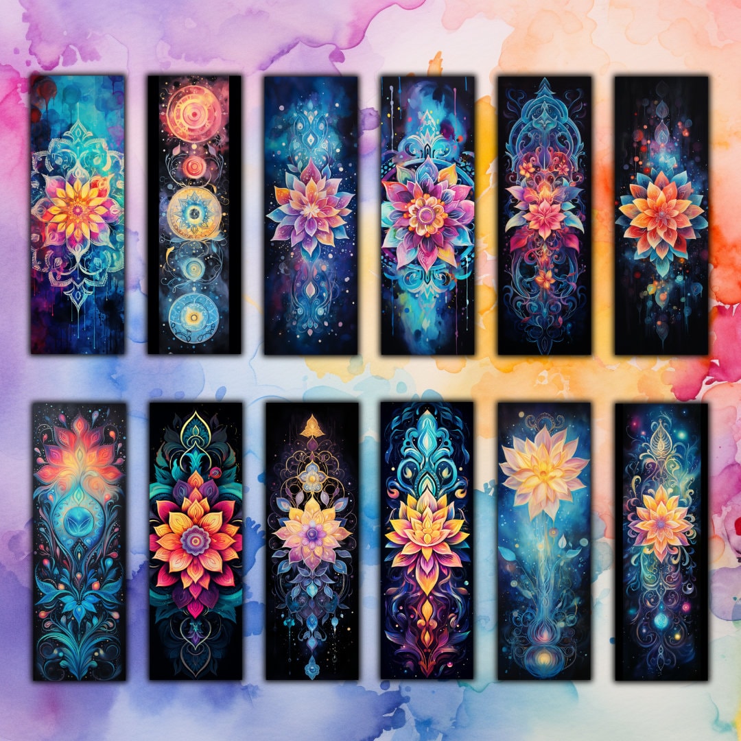 50 MANDALA Printable Bookmarks/ Digital Bookmark/ Design Bookmarks ...