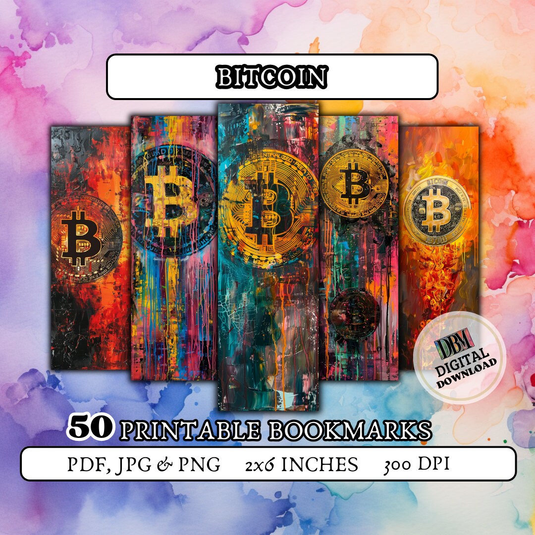 50 BITCOIN Printable Bookmarks/ Digital Bookmark/bitcoin Bookmarks ...