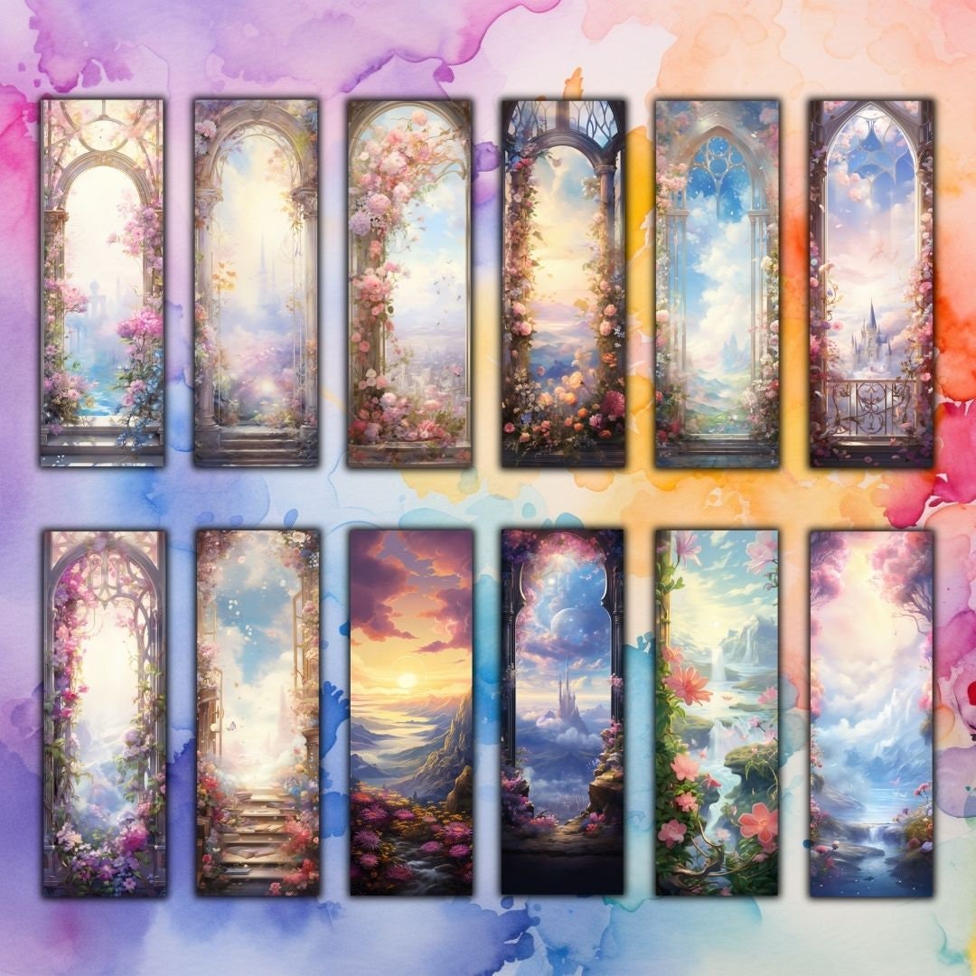 50 WINDOW VIEW Printable Bookmarks/digital Bookmark/ Design Bookmarks ...