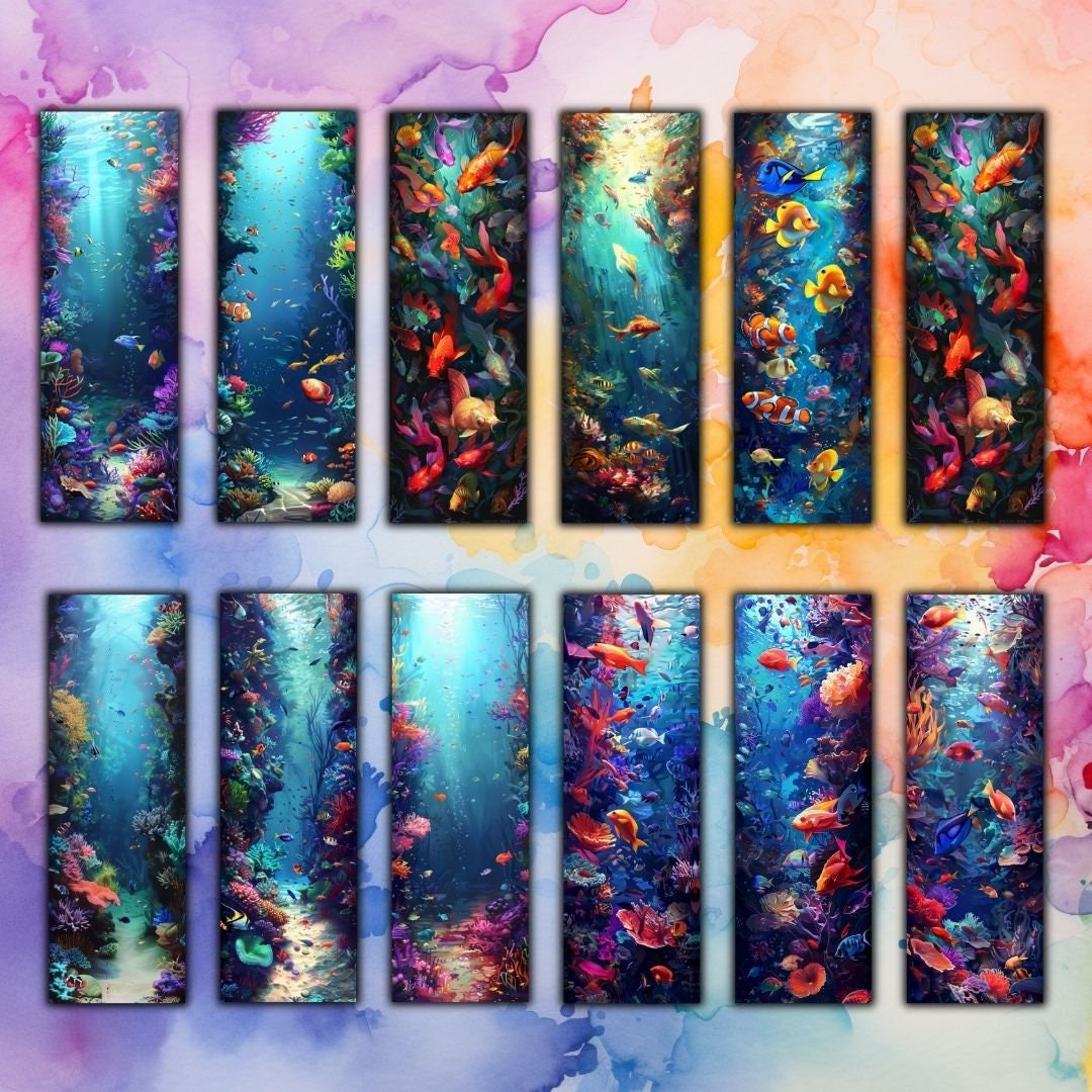 50 OCEANIC VEGETATION Printable Bookmarks/ Digital Bookmark/ Design ...