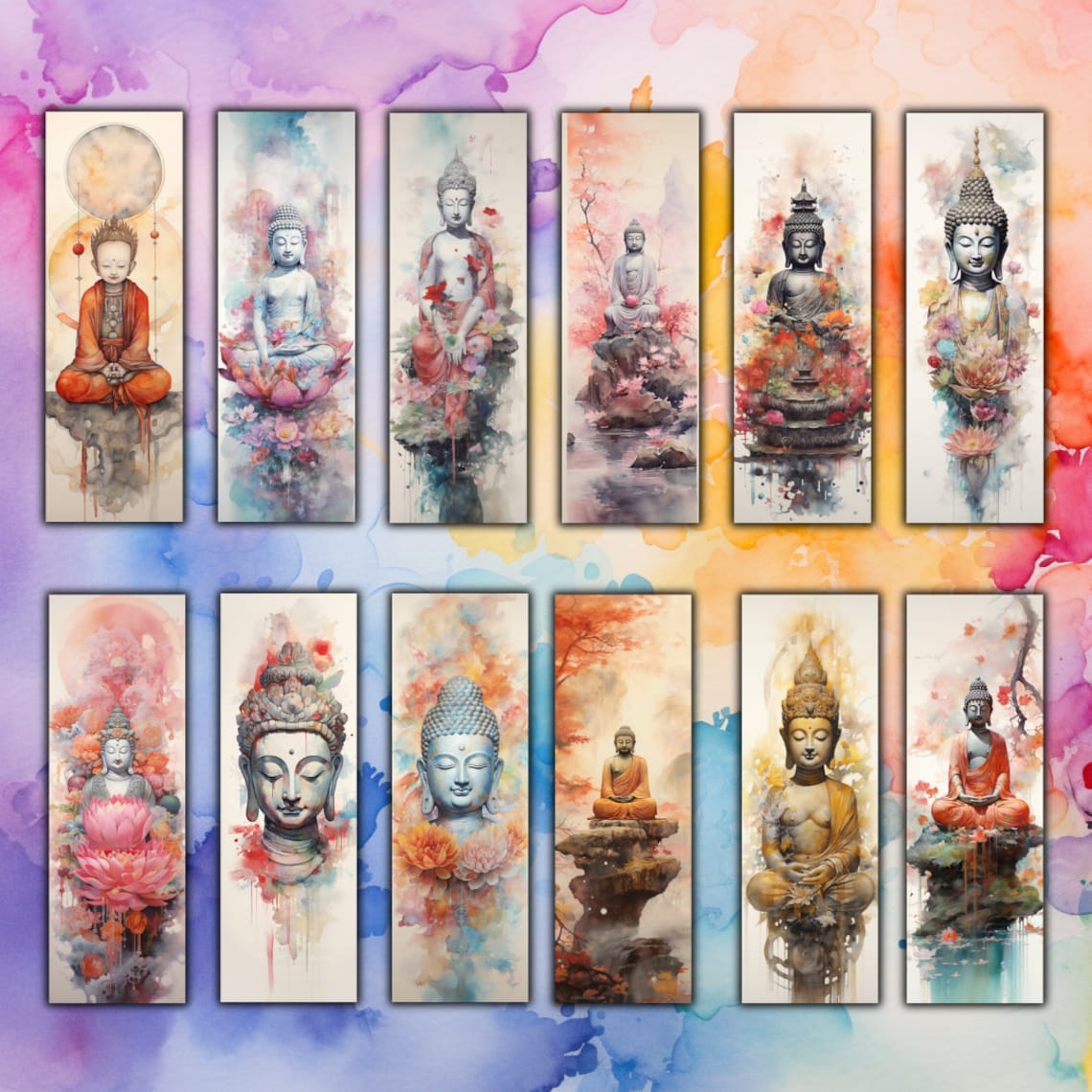 50 BUDDHA Printable Bookmarks/digital Bookmark/buddha Bookmarks ...