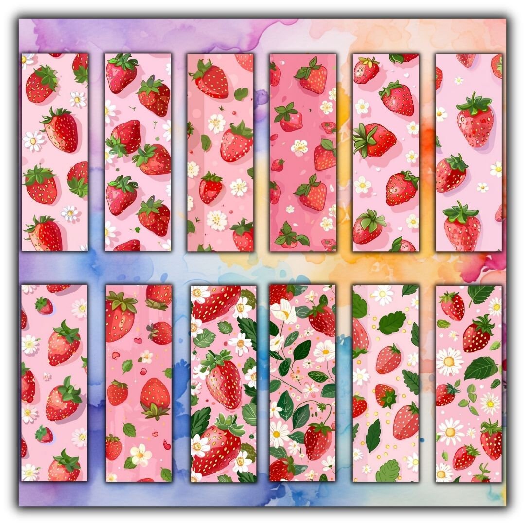 50 MINIMALIST FRUIT Printable Bookmarks/digital Bookmark/design ...